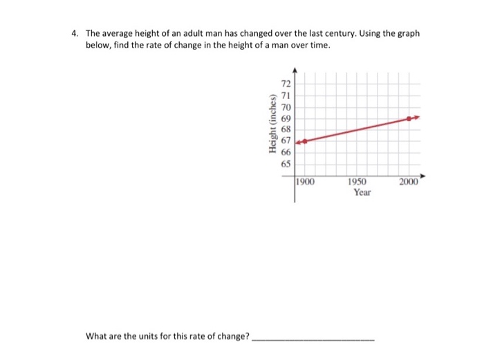 Solved 4. The average height of an adult man has changed | Chegg.com