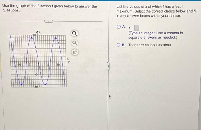 Solved Use the graph of the function f given below to answer | Chegg.com