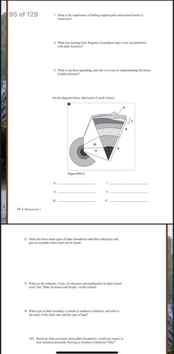 94 of 129 HOMEWORK PLATE TECTONICS REVIEW Objectives | Chegg.com