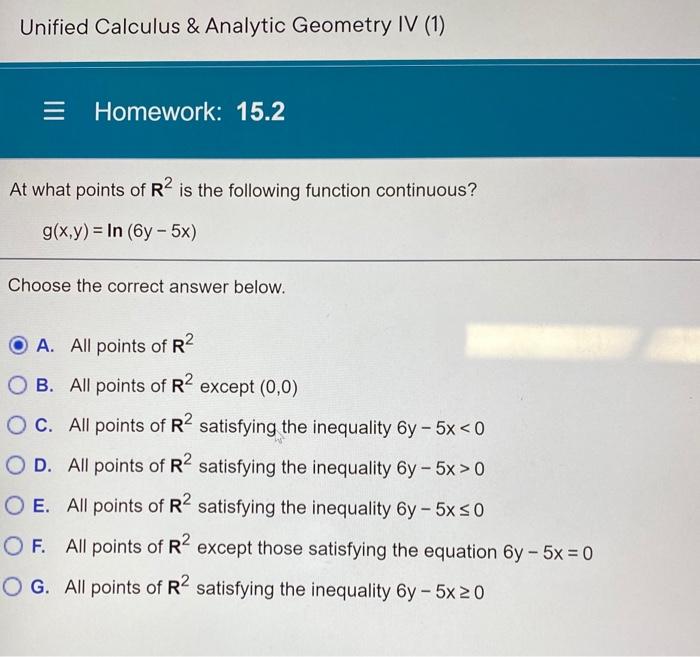 Solved Unified Calculus & Analytic Geometry IV (1) = | Chegg.com