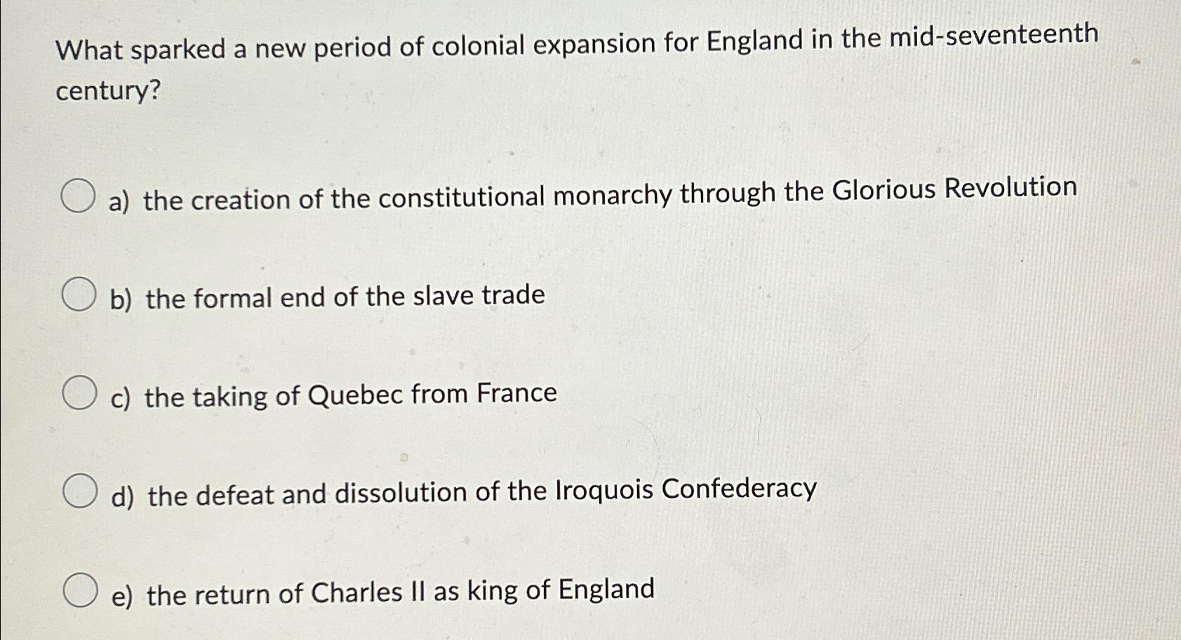 Solved What sparked a new period of colonial expansion for | Chegg.com