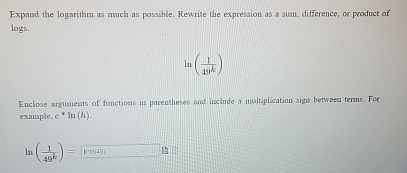 Solved Expand the logarithm as much as possible. Rewrite the | Chegg.com