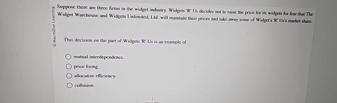 Solved Suppose there are three firms in the widget industry. | Chegg.com