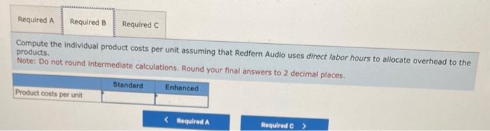 Solved Redfern Audio produces audio equipment including | Chegg.com