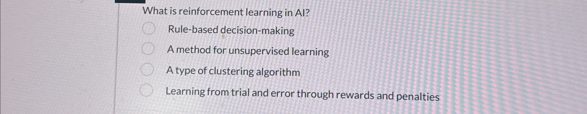 Solved What is reinforcement learning in Al?Rule-based | Chegg.com
