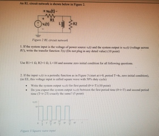 Solved An RL circuit network is shown below in Figure 2. + | Chegg.com