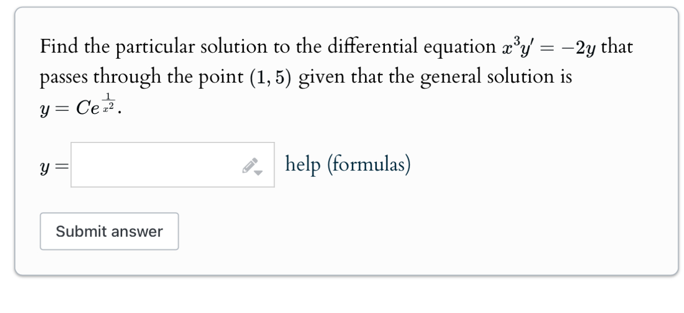 Solved Find the particular solution to the differential | Chegg.com