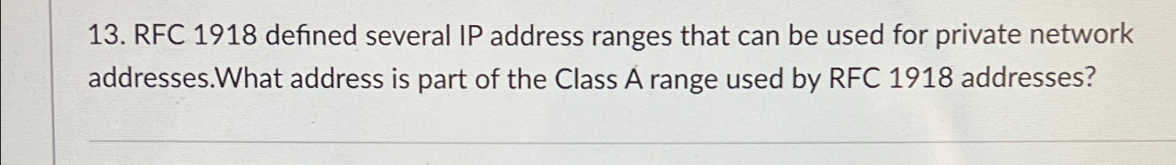 Solved RFC 1918 ﻿defined several IP address ranges that can | Chegg.com