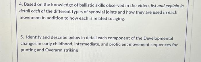 Solved 4. Based on the knowledge of ballistic skills | Chegg.com
