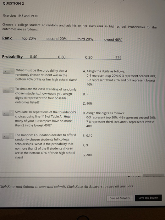 Solved QUESTION 2 Exercises 19.8 and 19.10 Choose a college | Chegg.com