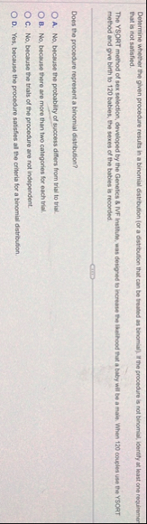 Solved Determine whether the given procedure results in a | Chegg.com