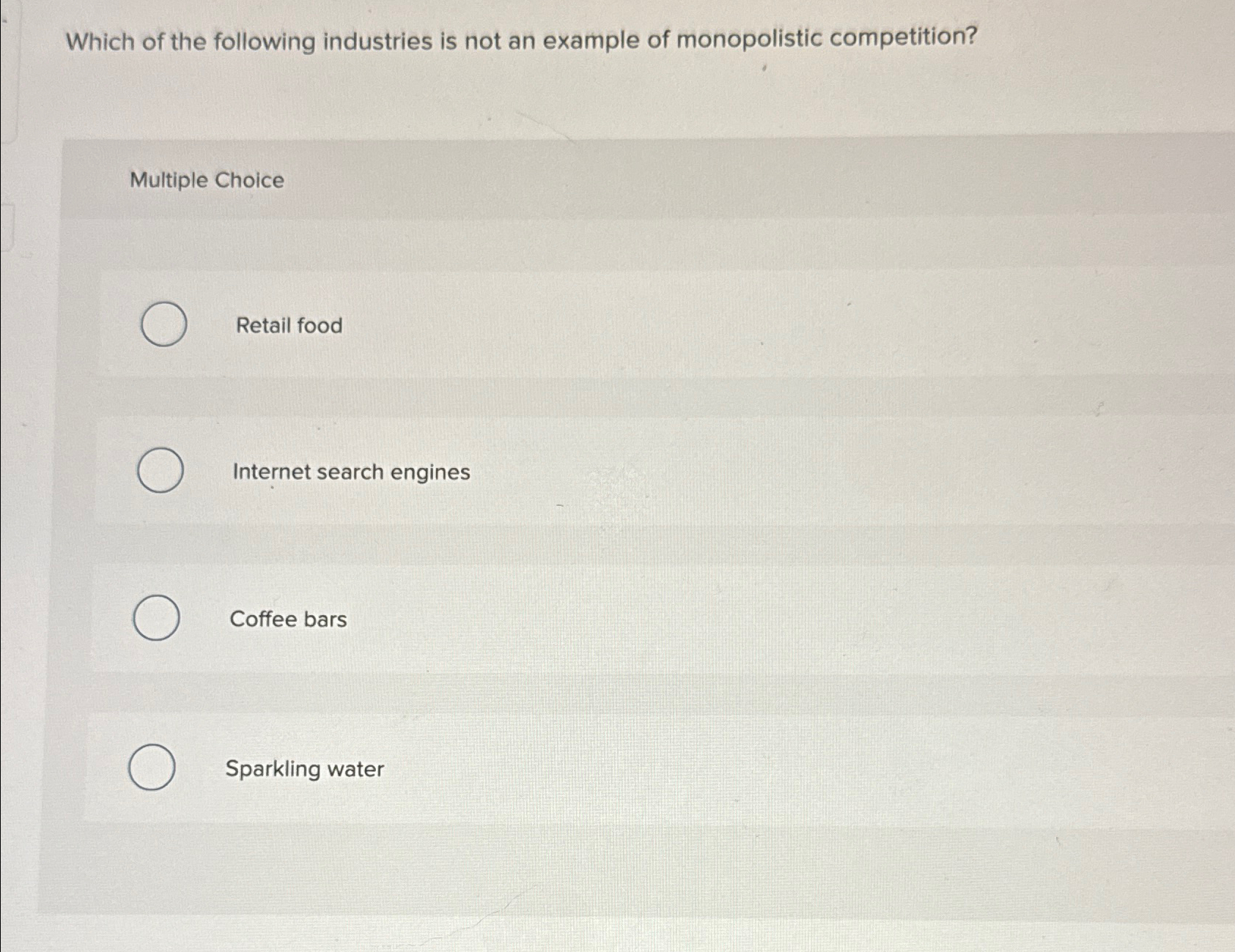 Solved Which of the following industries is not an example | Chegg.com
