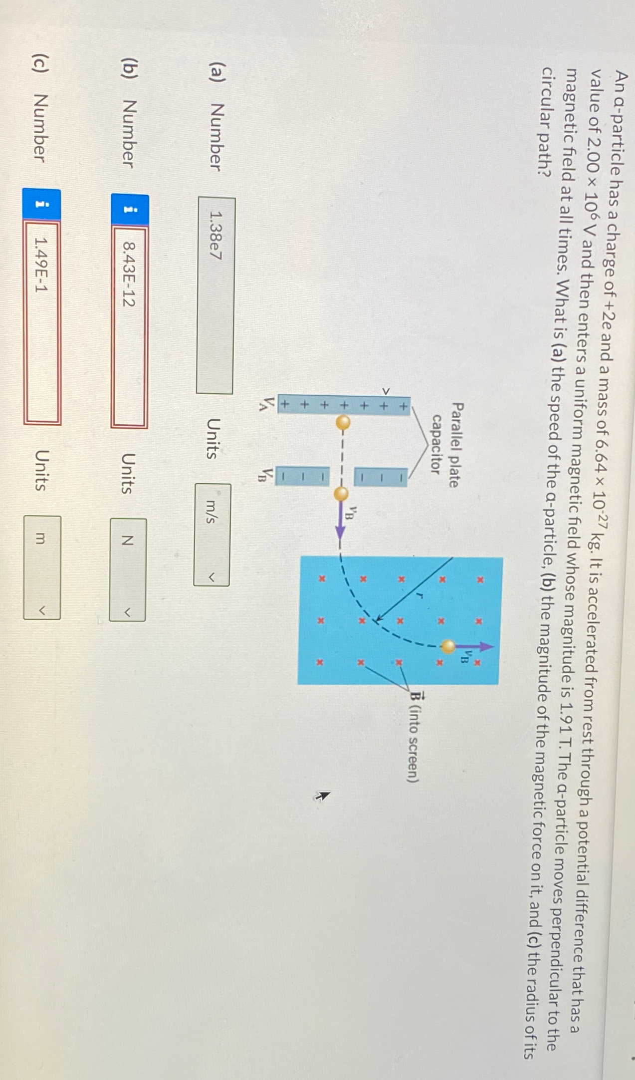 Solved An a-particle has a charge of +2e ﻿and a mass of | Chegg.com