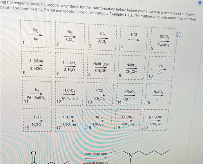 Solved Jsing the reagents provided, propose a synthesis for | Chegg.com