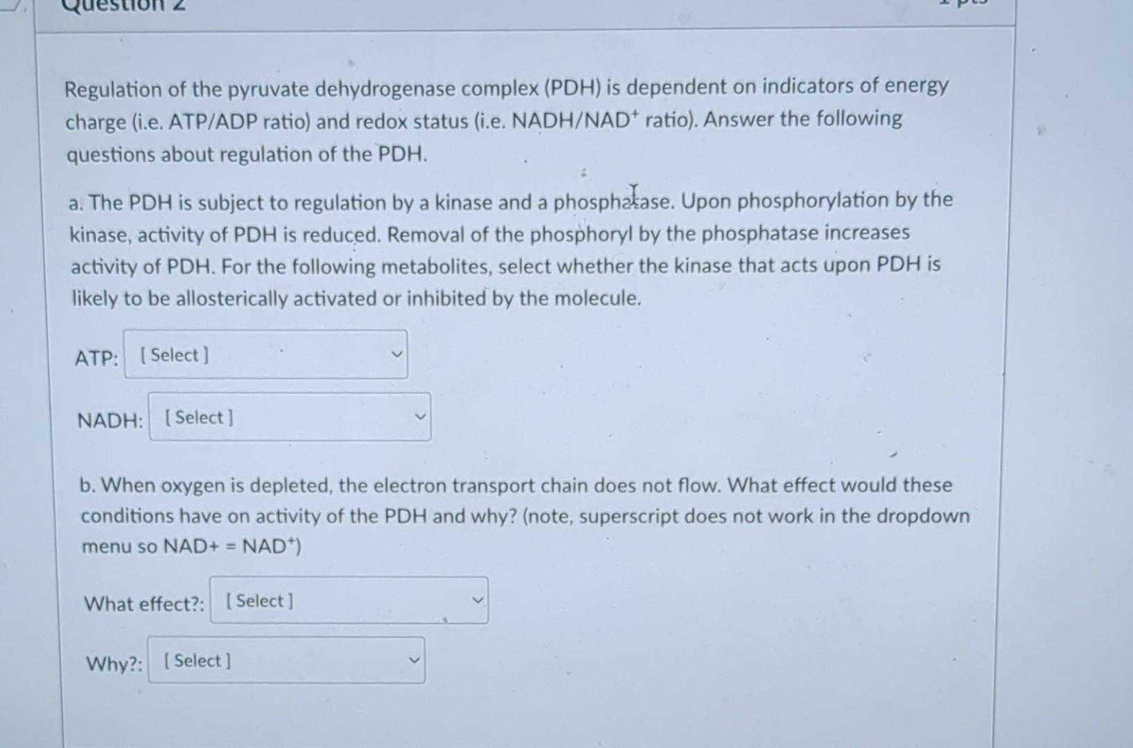 Solved Regulation of the pyruvate dehydrogenase complex | Chegg.com