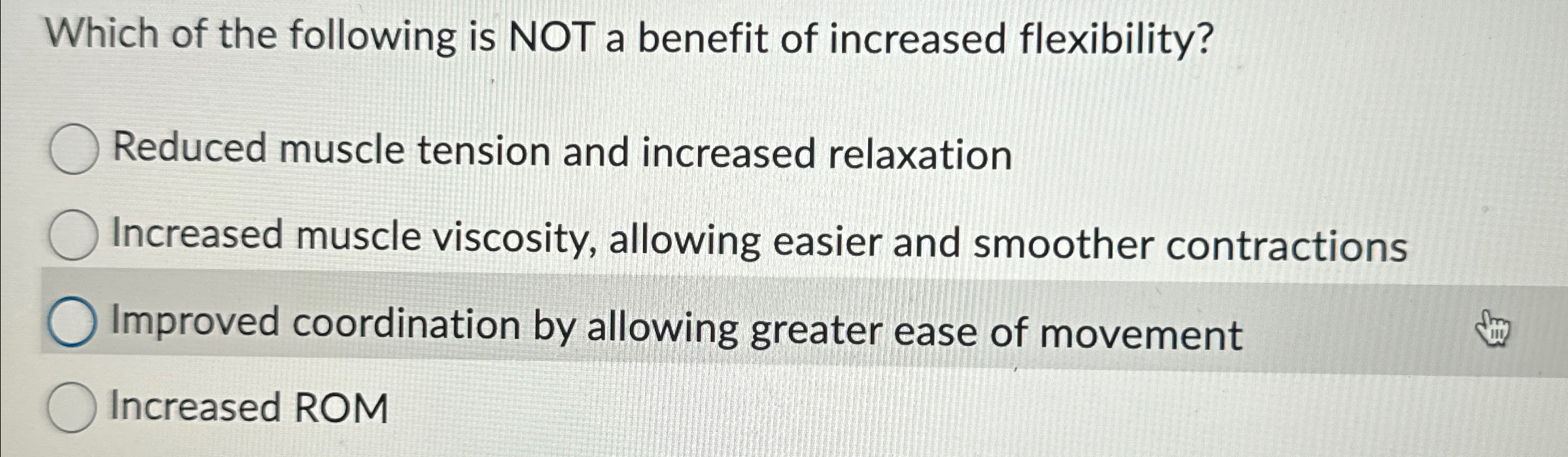 Solved Which of the following is NOT a benefit of increased | Chegg.com