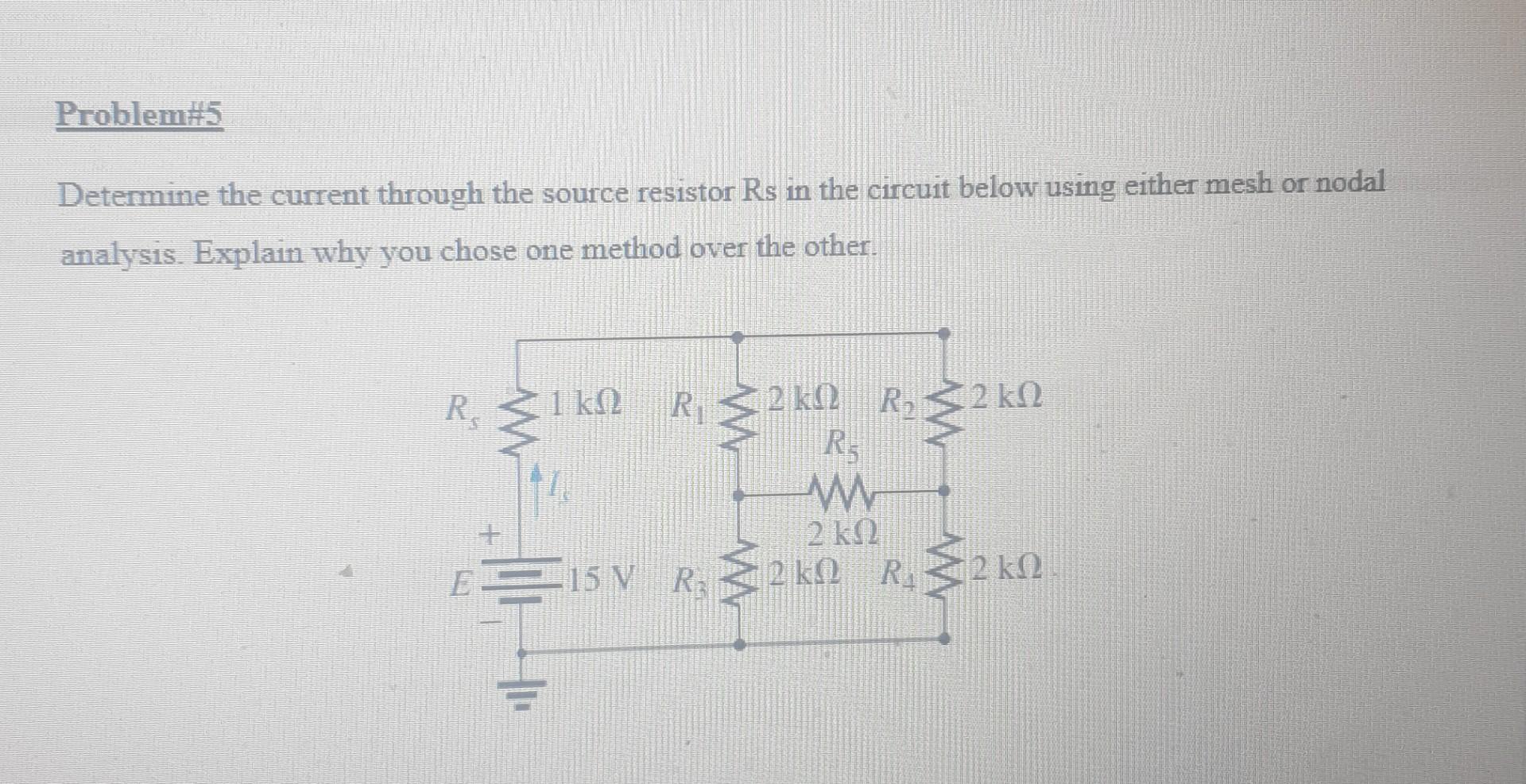 Solved Determine The Current Through The Source Resistor Rs