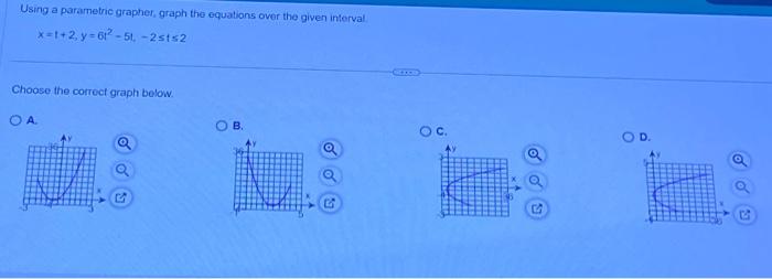 Solved Using a parametrio grapher, graph the equations over | Chegg.com