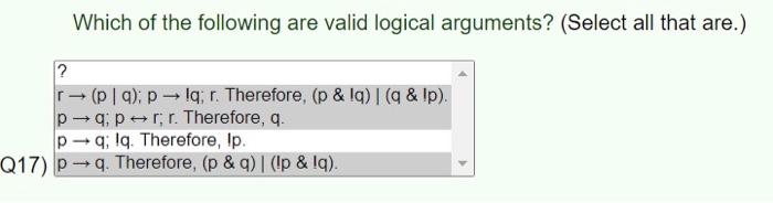 Solved Which of the following are valid logical arguments? | Chegg.com