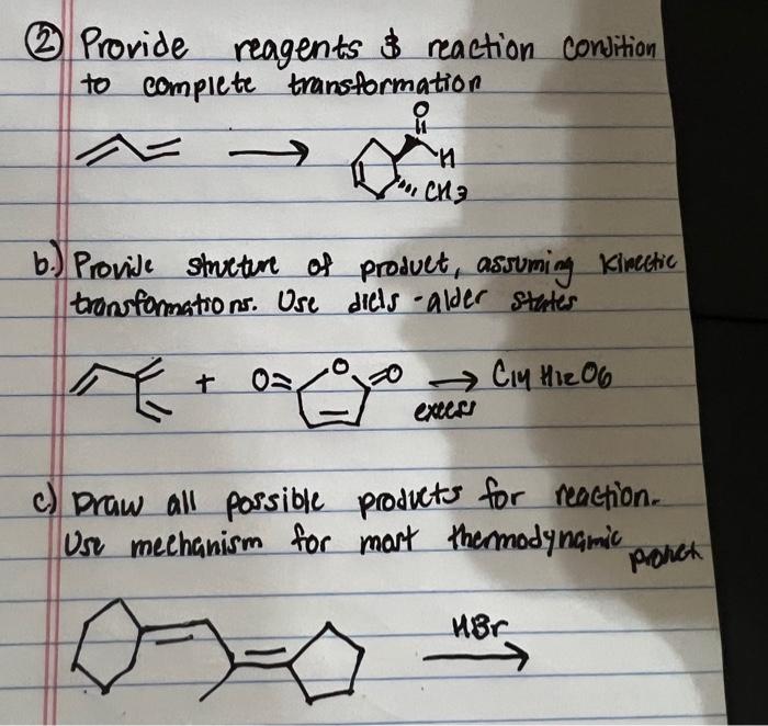 Solved (2) Provide reagents \$ reaction consition to | Chegg.com