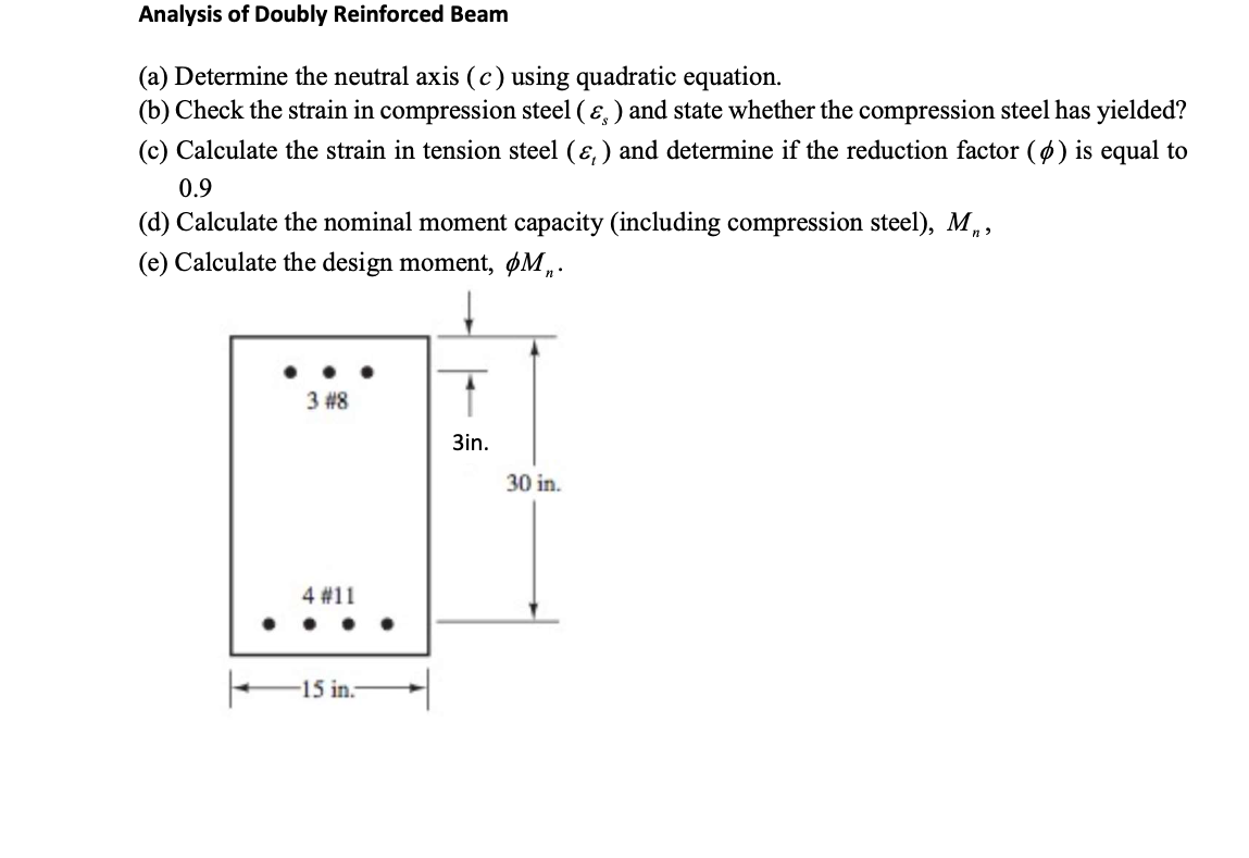 Solved Analysis of Doubly Reinforced Beam (a) ﻿Determine the | Chegg.com