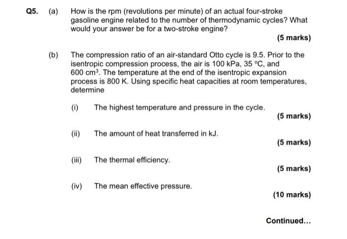 Solved Q5. (a) How is the rpm (revolutions per minute) of an | Chegg.com