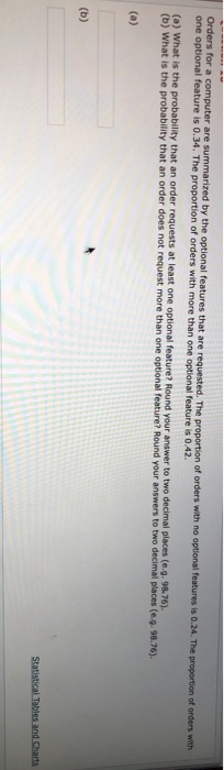 Solved Orders for a computer are summarized by the optional | Chegg.com