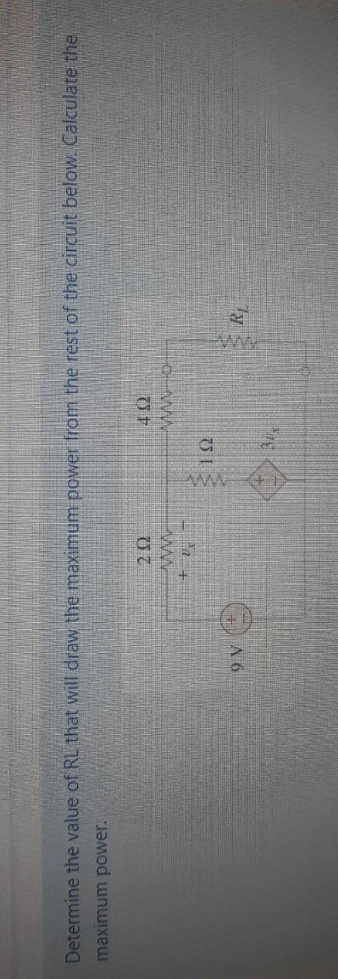 Solved Determine the value of RL that will draw the maximum | Chegg.com