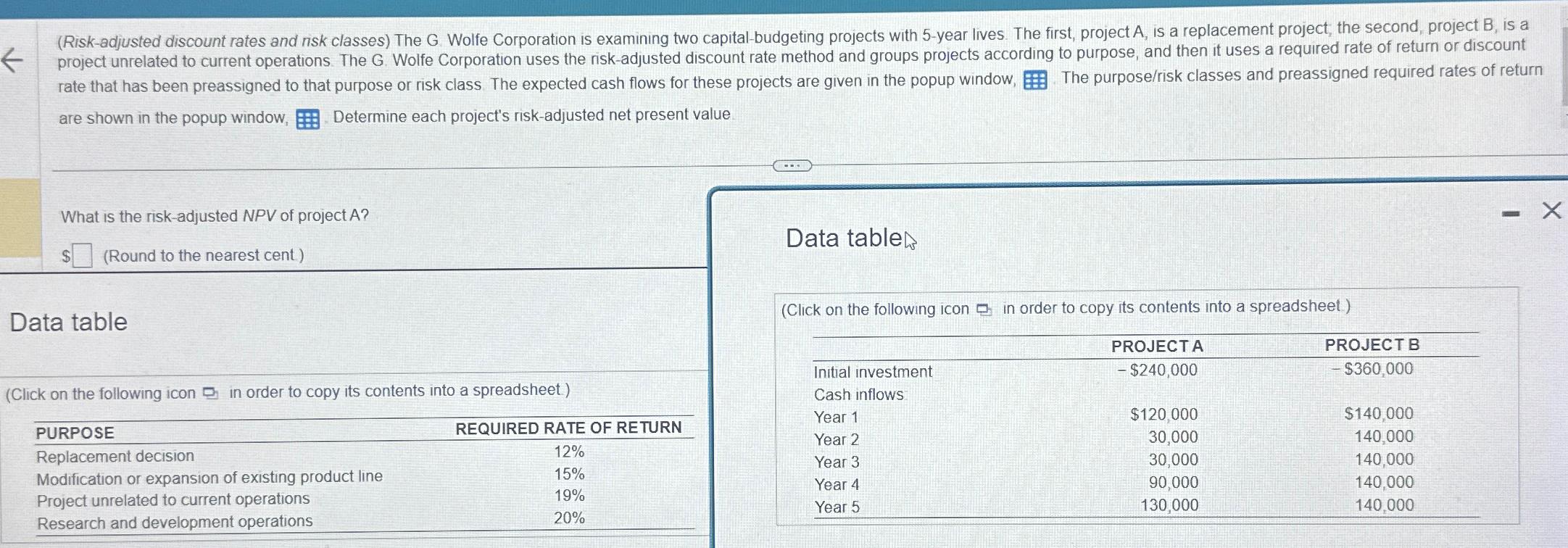 what is NPV of project A and NPV of project B ? | Chegg.com