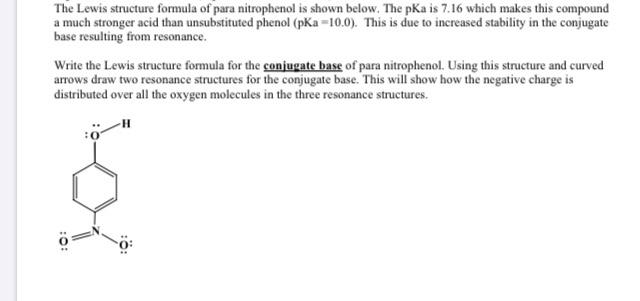 Solved The Lewis structure formula of para nitrophenol is | Chegg.com
