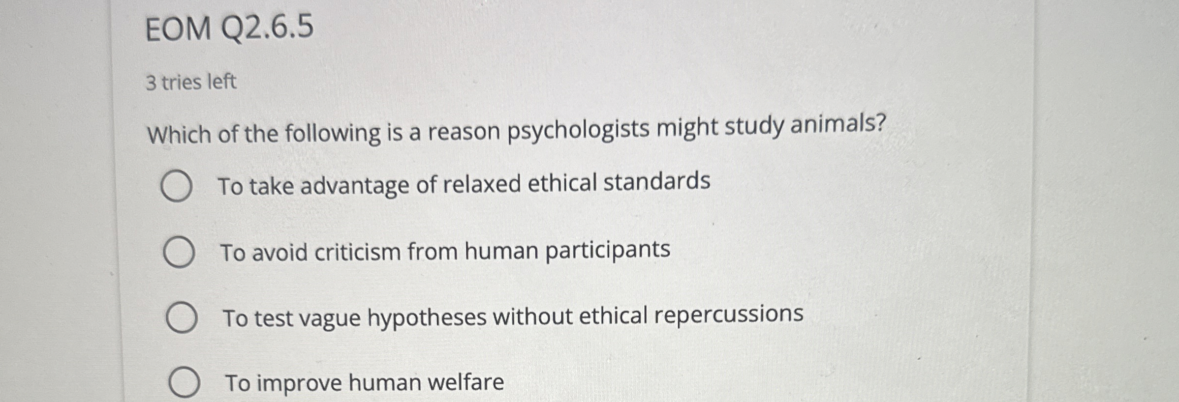 Solved EOM Q2.6.53 ﻿tries leftWhich of the following is a | Chegg.com