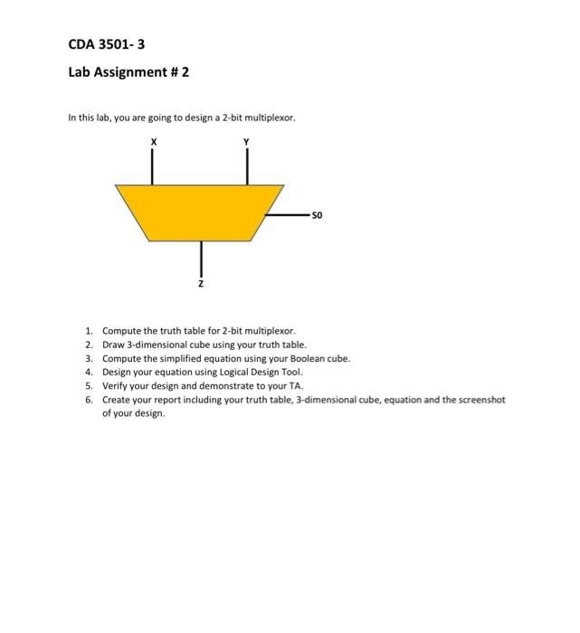 Solved In this lab, you are going to design a 2-bit | Chegg.com