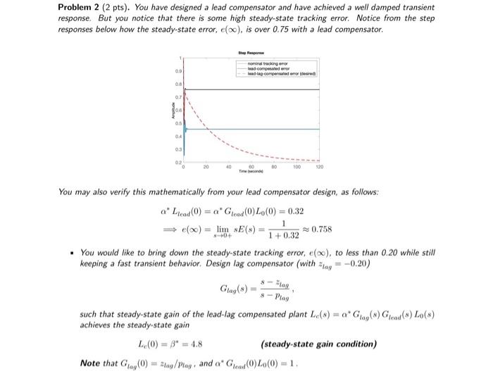 Solved Problem 2 (2 pts). You have designed a lead | Chegg.com