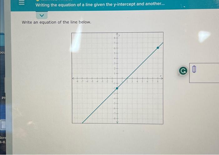 Solved Cu PH Scre 3-0. ||| Writing the equation of a line | Chegg.com