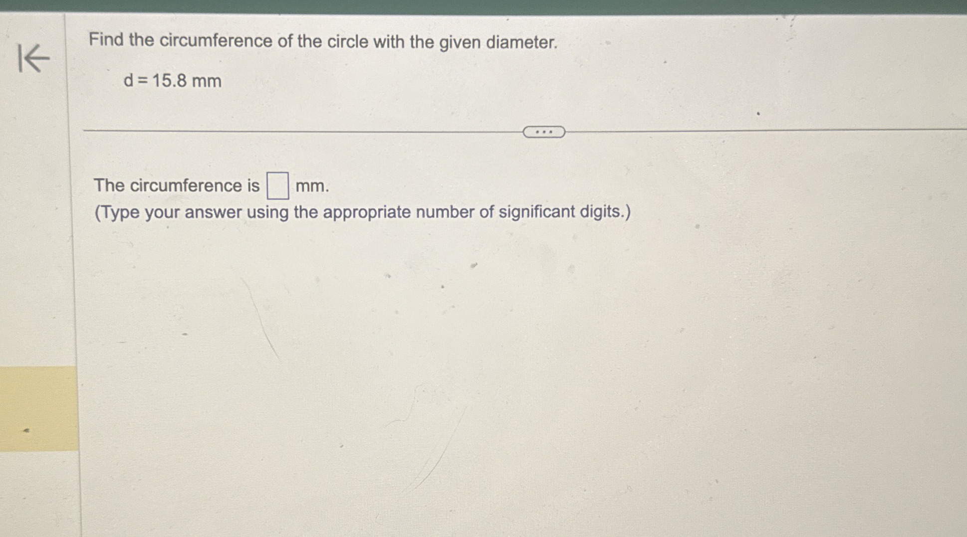 Solved Find the circumference of the circle with the given | Chegg.com