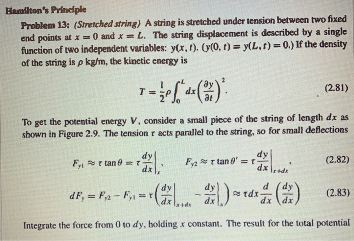 Solved Hamilton's Principle Problem 13: (Stretched string) A | Chegg.com