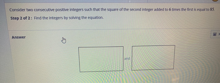 Solved Consider two consecutive positive integers such that | Chegg.com