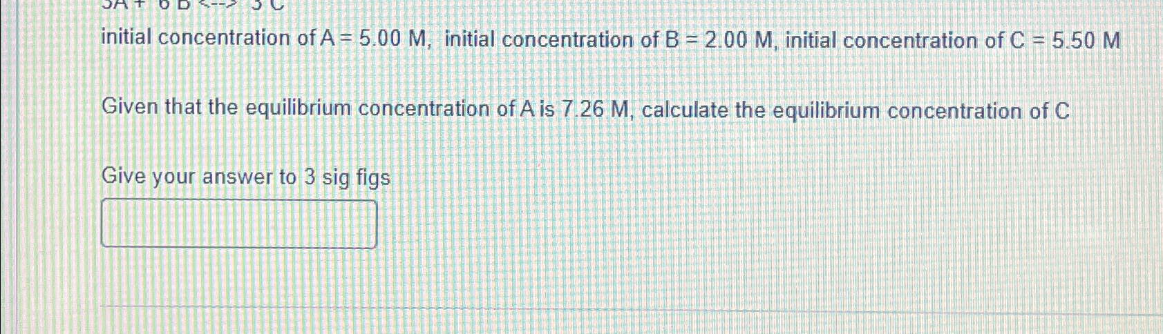 Solved initial concentration of A=5.00M, ﻿initial | Chegg.com