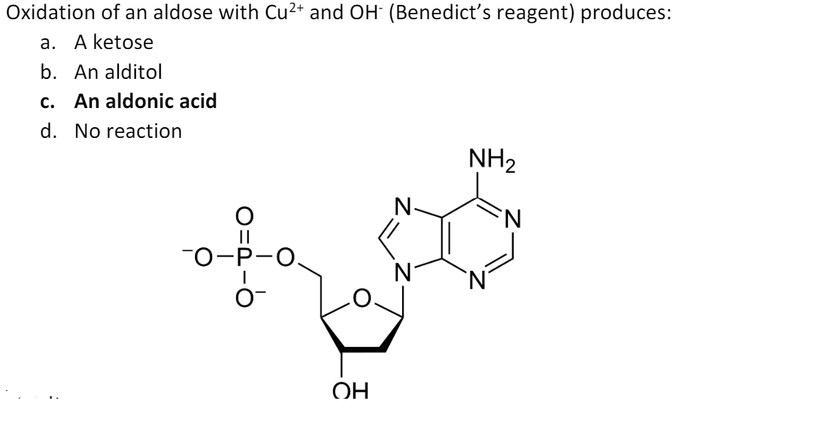 Solved Oxidation of an aldose with Cu2+ ﻿and OH-(Benedict's | Chegg.com
