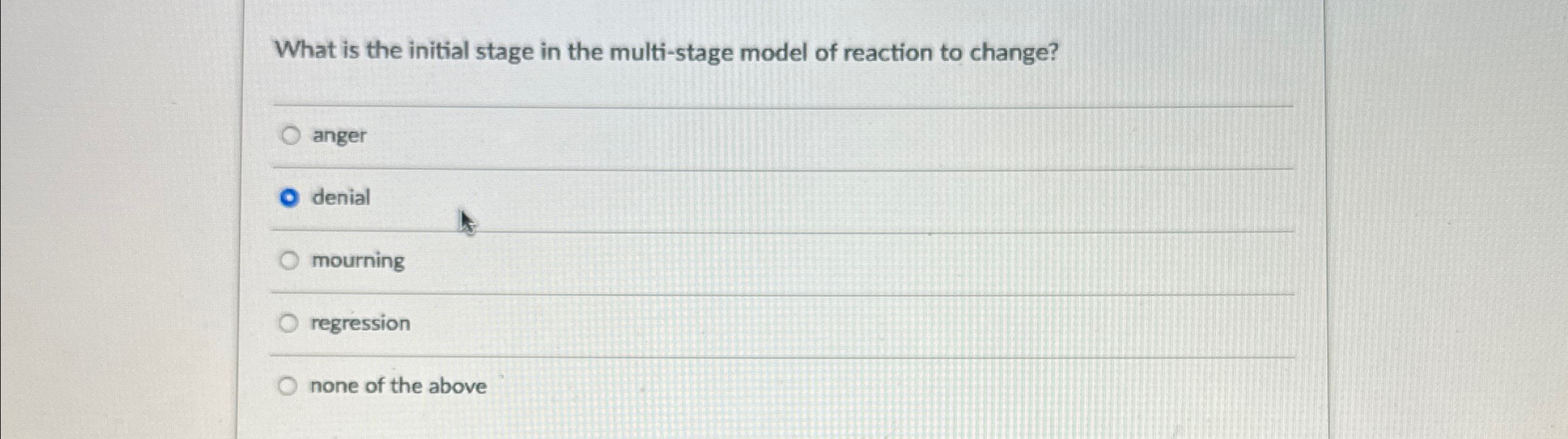 Solved What is the initial stage in the multi-stage model of | Chegg.com