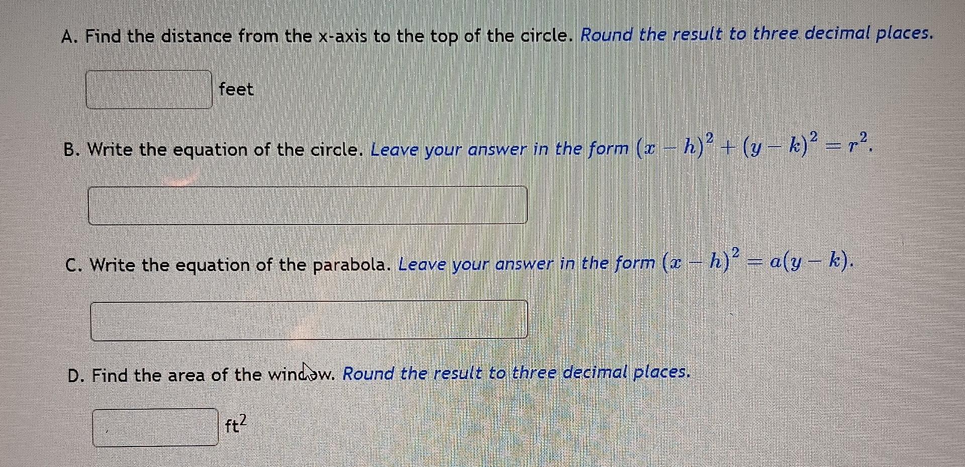 Solved A window has a shape bounded by a parabola above and | Chegg.com