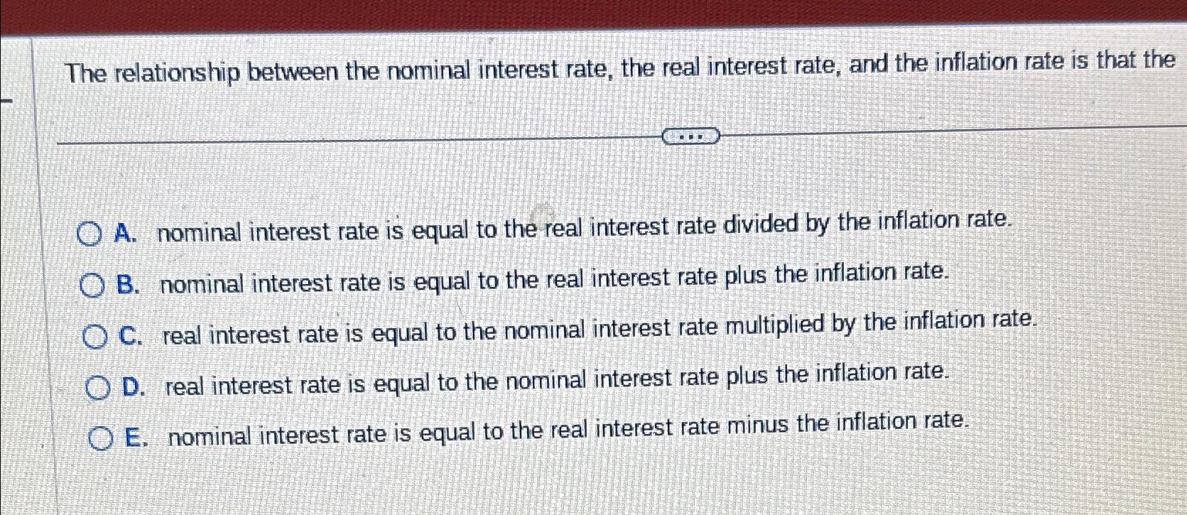 Solved The relationship between the nominal interest rate, | Chegg.com