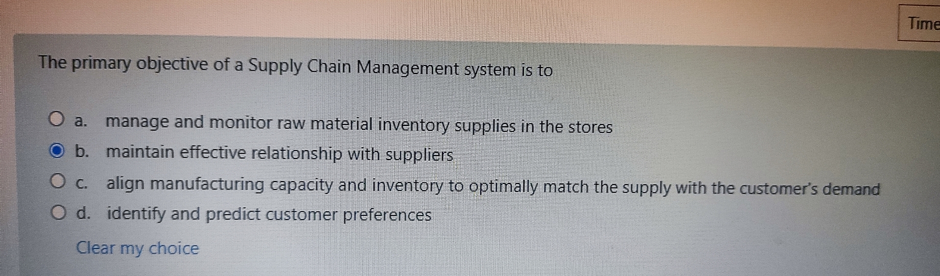 Solved The primary objective of a Supply Chain Management | Chegg.com