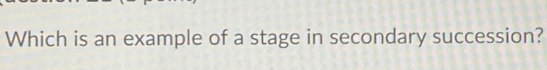 Solved Which is an example of a stage in secondary | Chegg.com