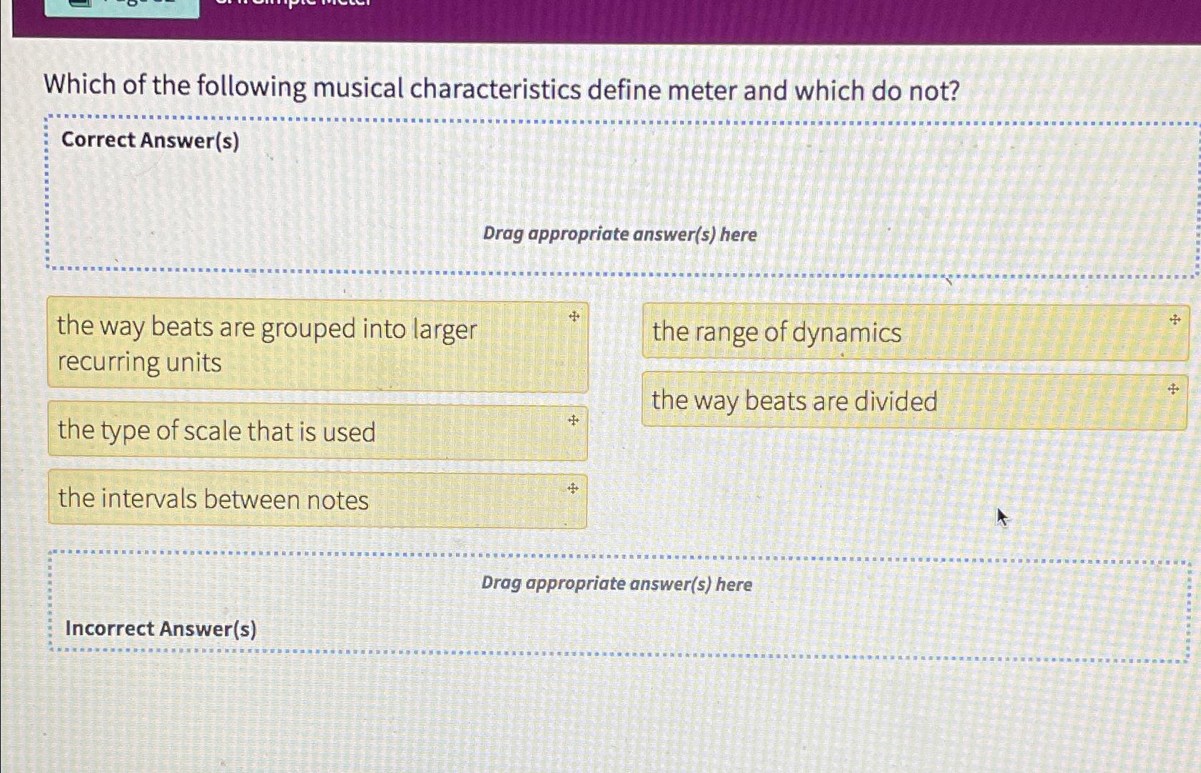 Which of the following musical characteristics define | Chegg.com
