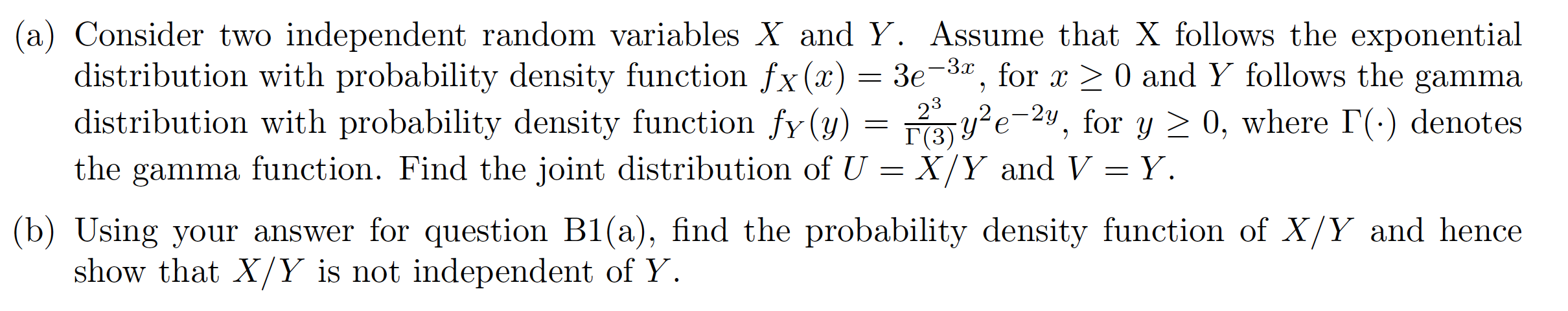 Solved (a) ﻿Consider two independent random variables x ﻿and | Chegg.com