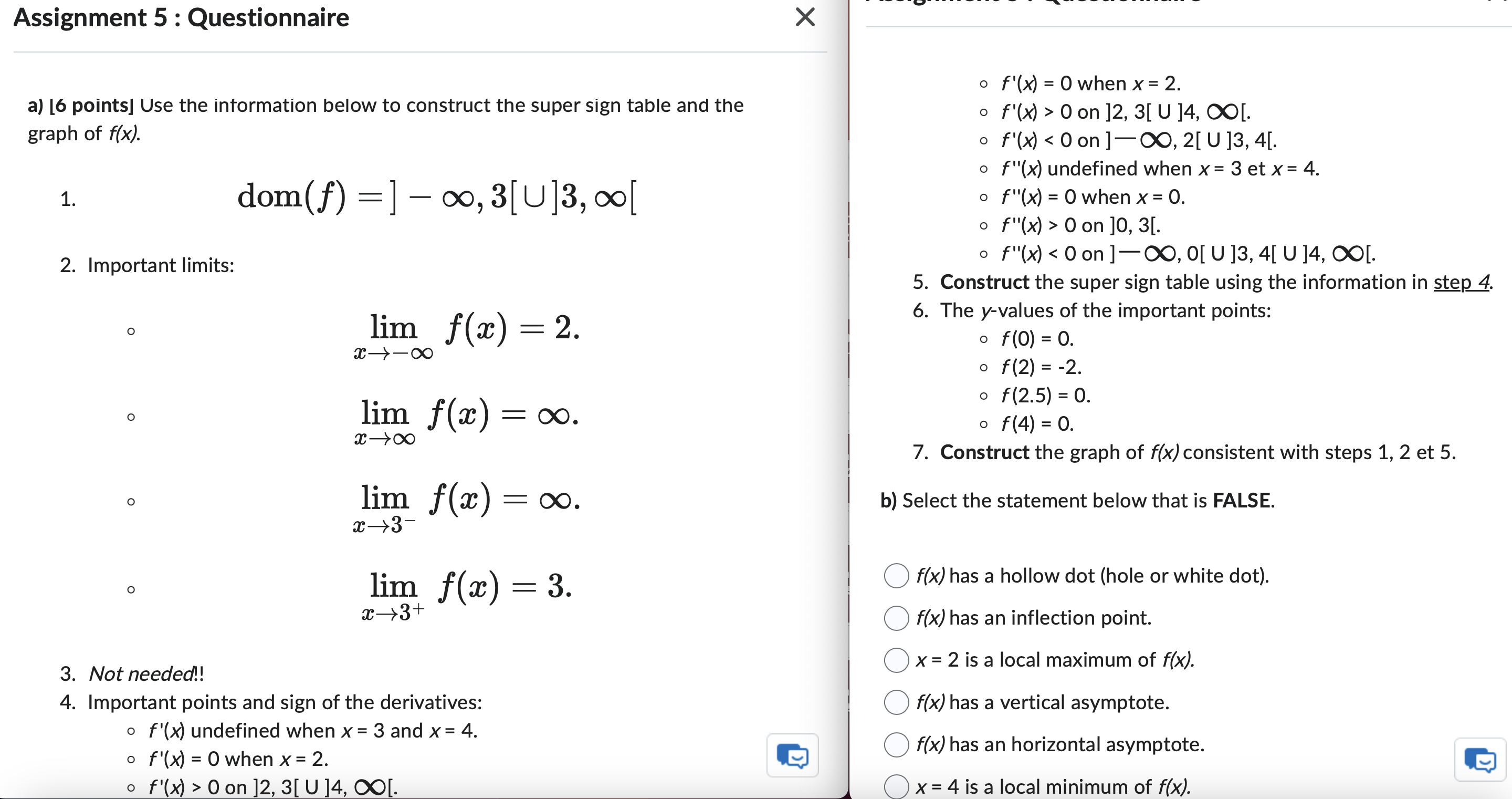 Solved a) [6 ﻿points] ﻿Use the information below to | Chegg.com
