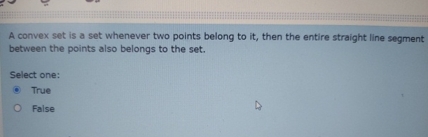 Solved A convex set is a set whenever two points belong to | Chegg.com