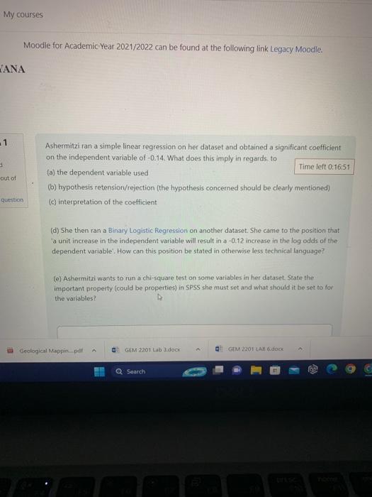 Solved Moodle for Academic Year 2021/2022 can be found at | Chegg.com