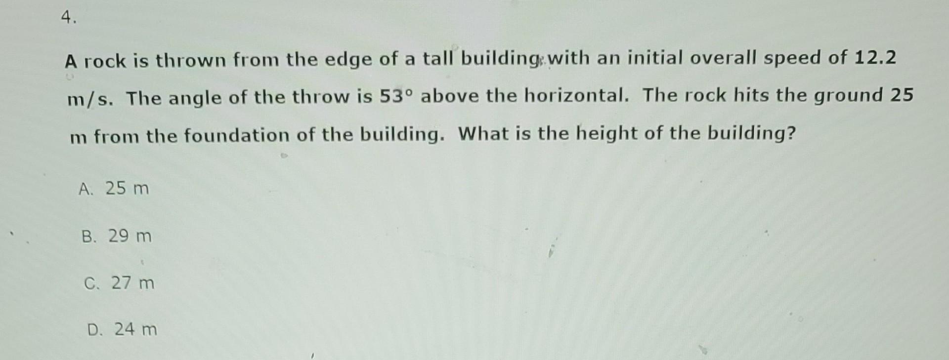 Solved An object is tossed at a 30∘ angle from the edge of a | Chegg.com